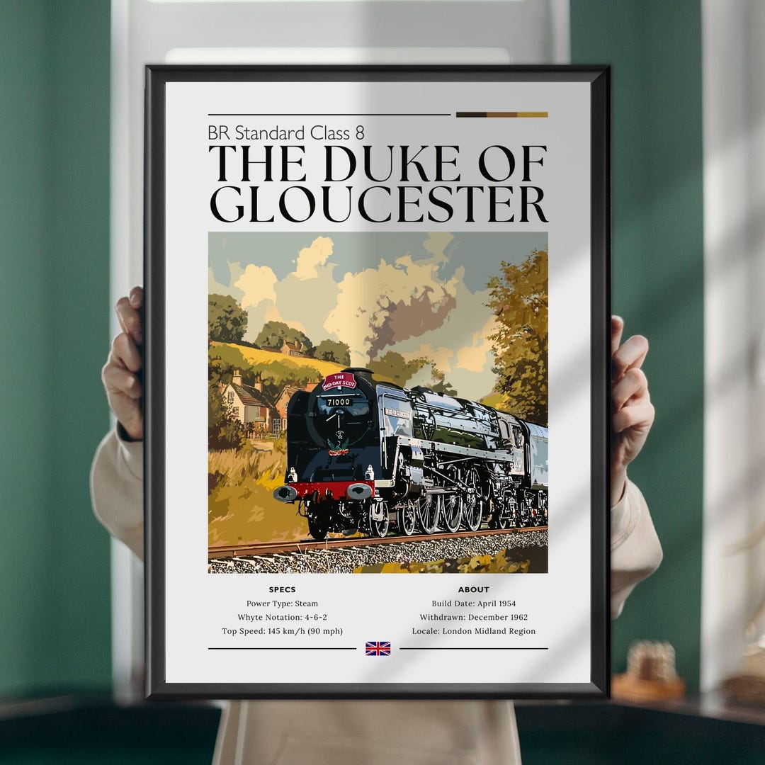 Duke of Gloucester, Steam Locomotive, Print, Wall Art, Steam Train ...