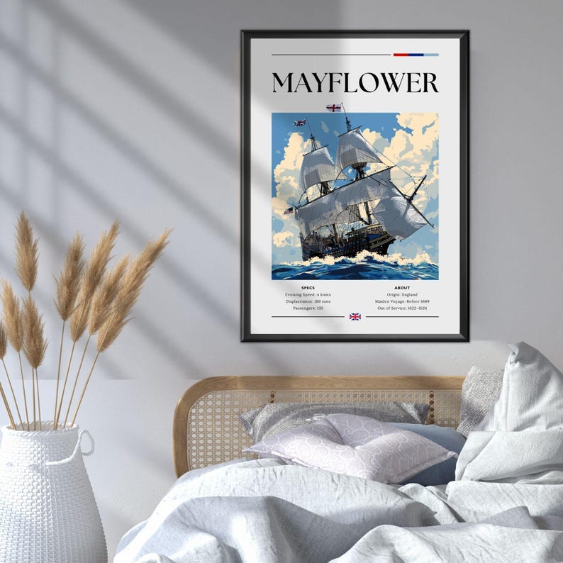 Mayflower Poster, Print, Wall Art, Maritime Art, Famous Ships - Etsy