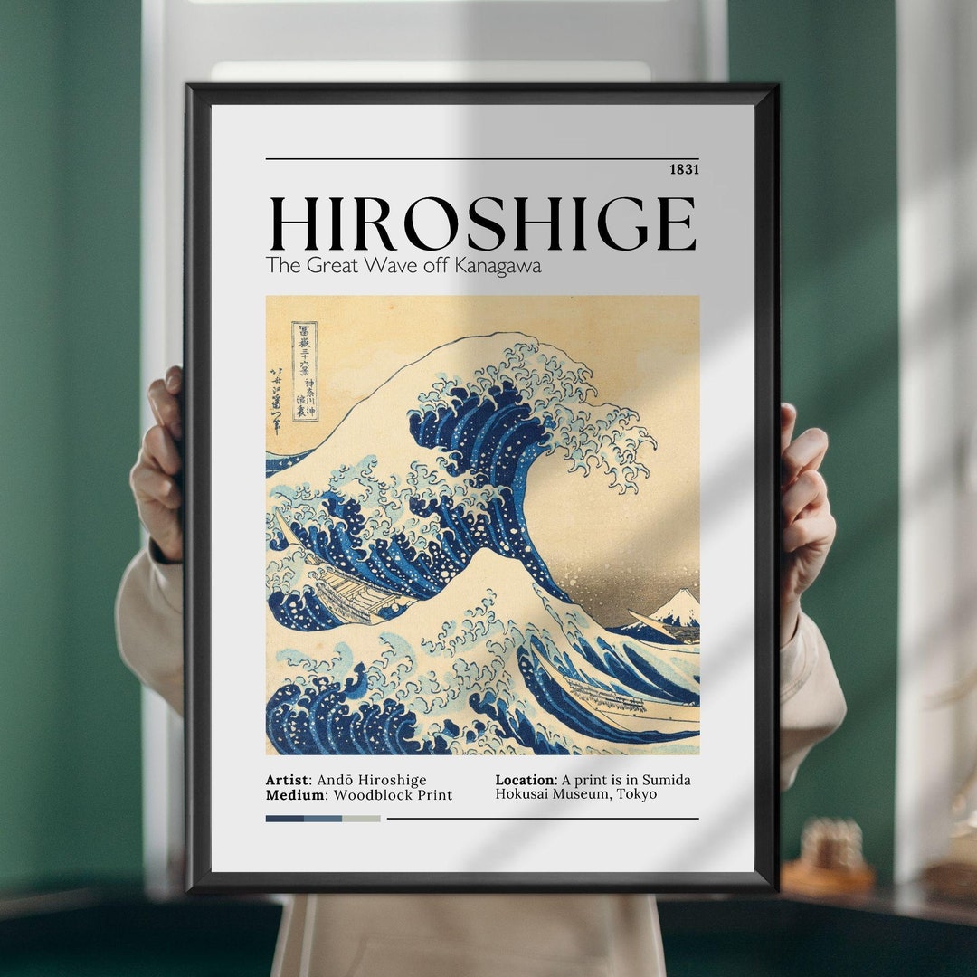 The Great Wave off Kanagawa - Hokusai Art Print, Famous Painting ...