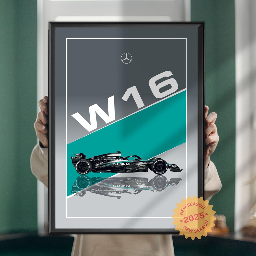 Mercedes W16 – 2025 Mercedes-amg Petronas Poster, Formula 1, F1 Merch ...