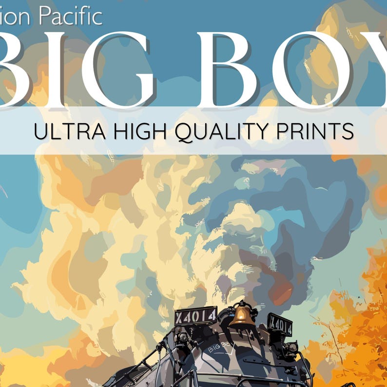 Big Boy Steam Locomotive Poster: Vintage Railway Wall Art - Etsy