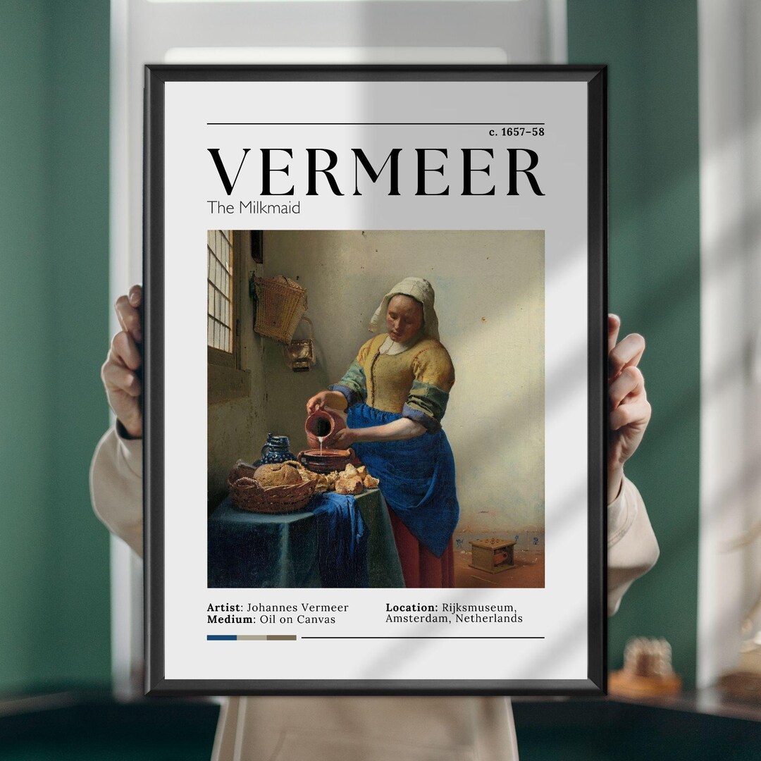 The Milkmaid - Johannes Vermeer Art Print, Famous Painting, Dutch ...