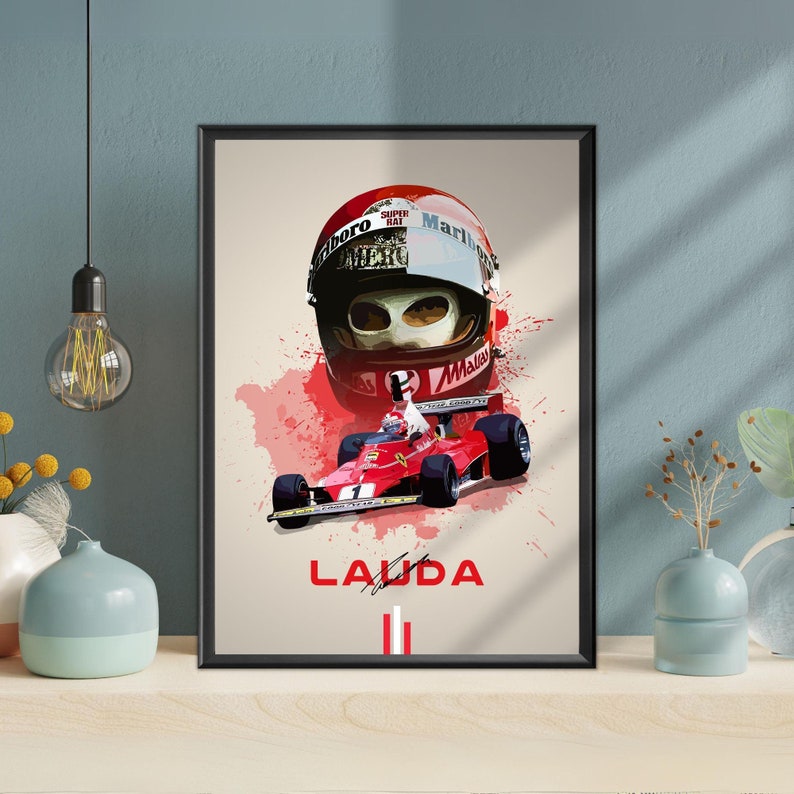 Niki Lauda, Scuderia Ferrari, Ferrari F1, F1 Merch, Poster, Print, Wall ...