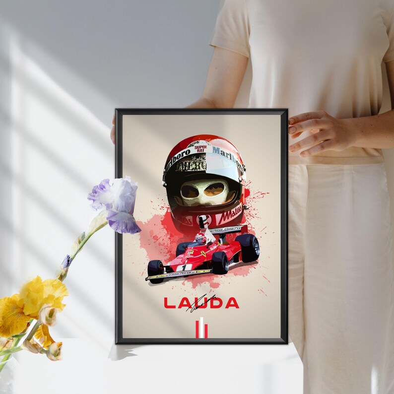 Niki Lauda, Scuderia Ferrari, Ferrari F1, F1 Merch, Poster, Print, Wall ...