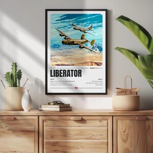 Liberator Aircraft Poster – WWII Bomber Art – Military Aviation Print ...