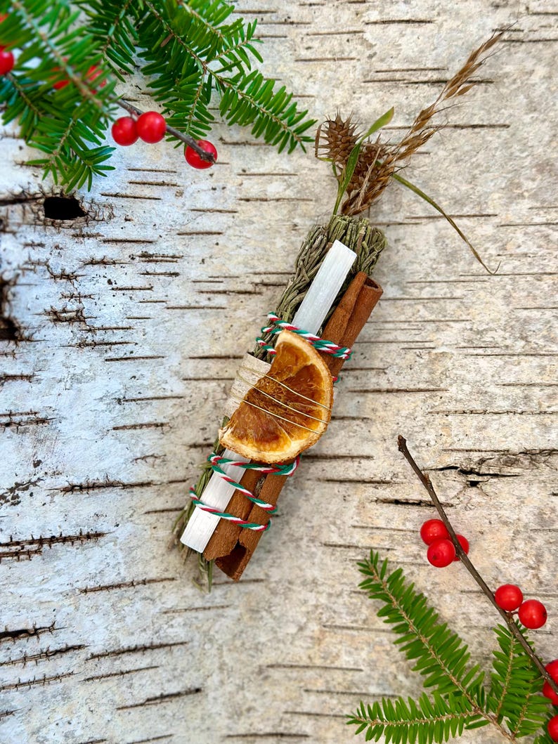 Smokeless Yule Tide Smudge Wand-handmade Altar Decor for Yule Rituals ...