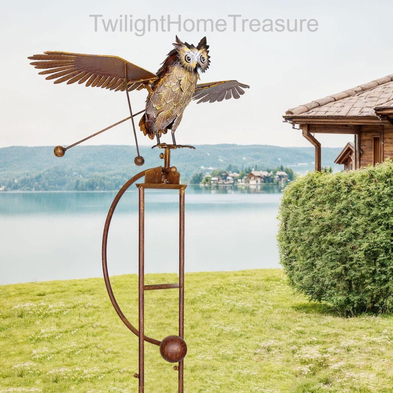 Metal Owl Garden Stakes Rocker Stakes Garden Markers Garden Decoration ...