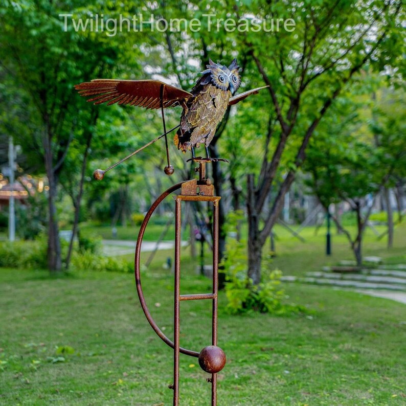 Metal Owl Garden Stakes Rocker Stakes Garden Markers Garden Decoration ...