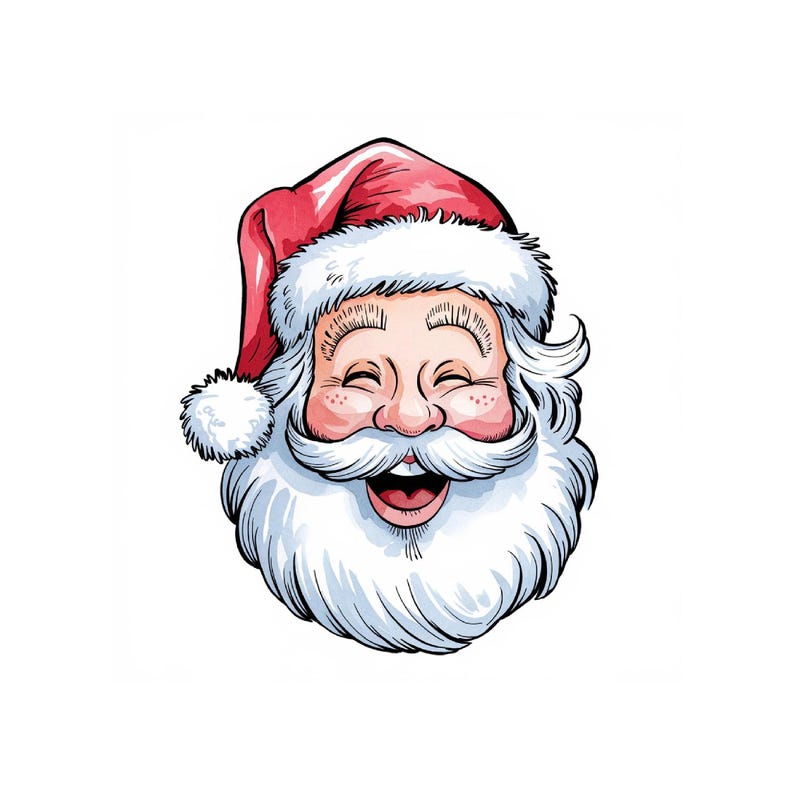 Santa Face Png, Merry Christmas Png File, Santa Png, Cheering Png - Etsy