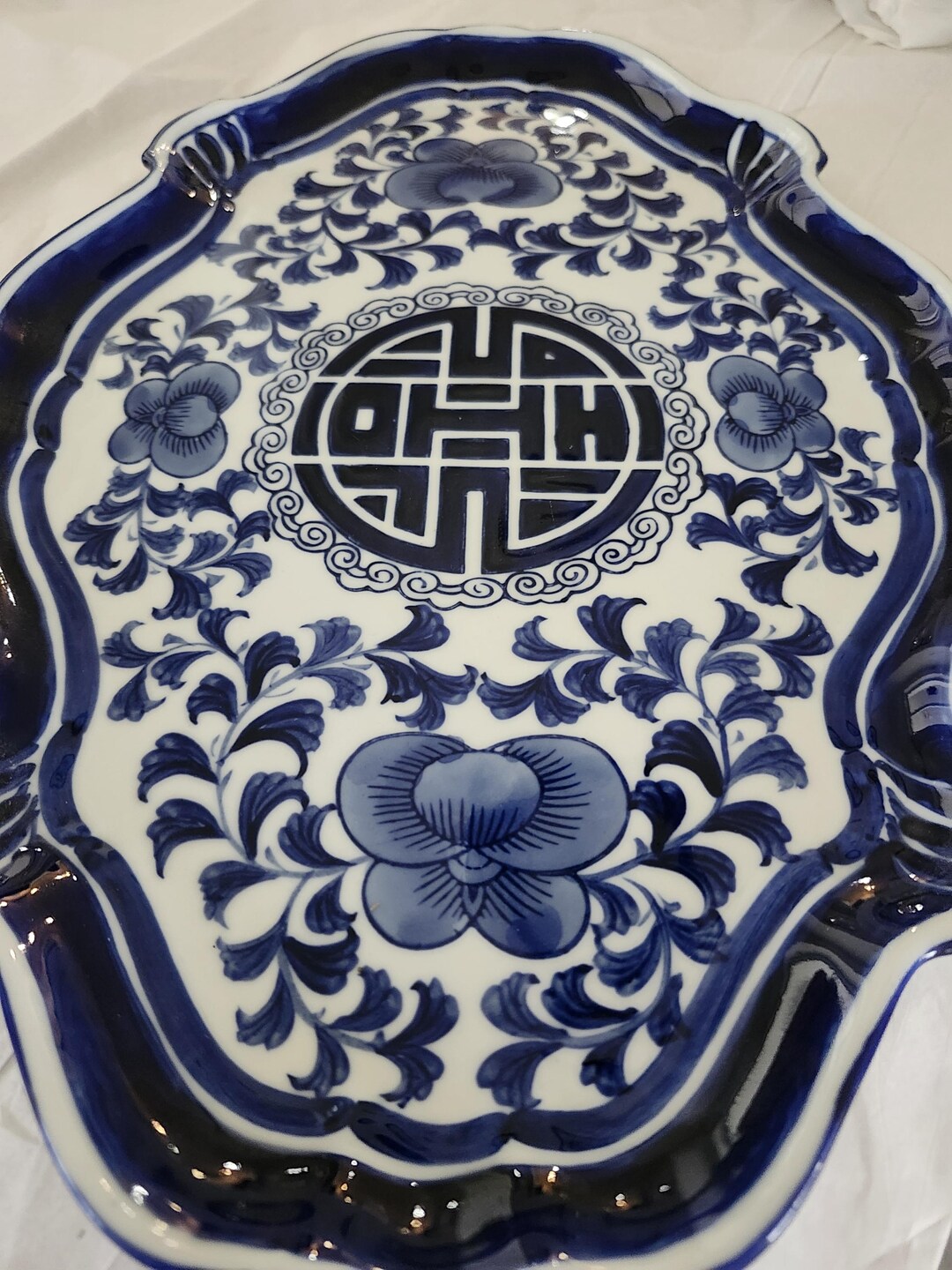 Vintage Bombay Company Blue & White Platter Tray Beautiful Decor - Etsy