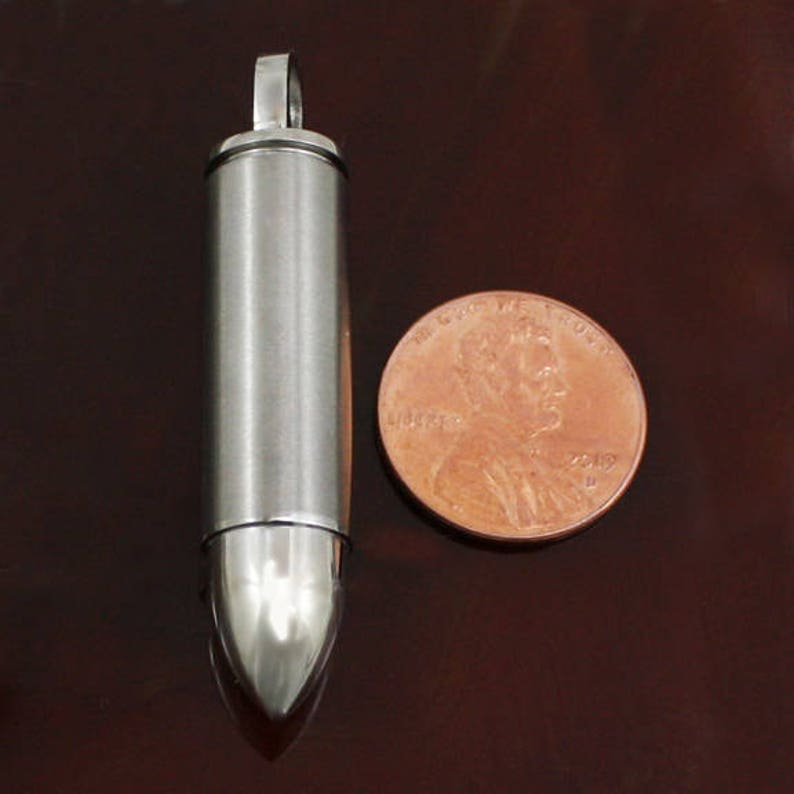Bullet Shaped Urn Necklace | Cremation Jewelry | Memorial Urn Charm ...