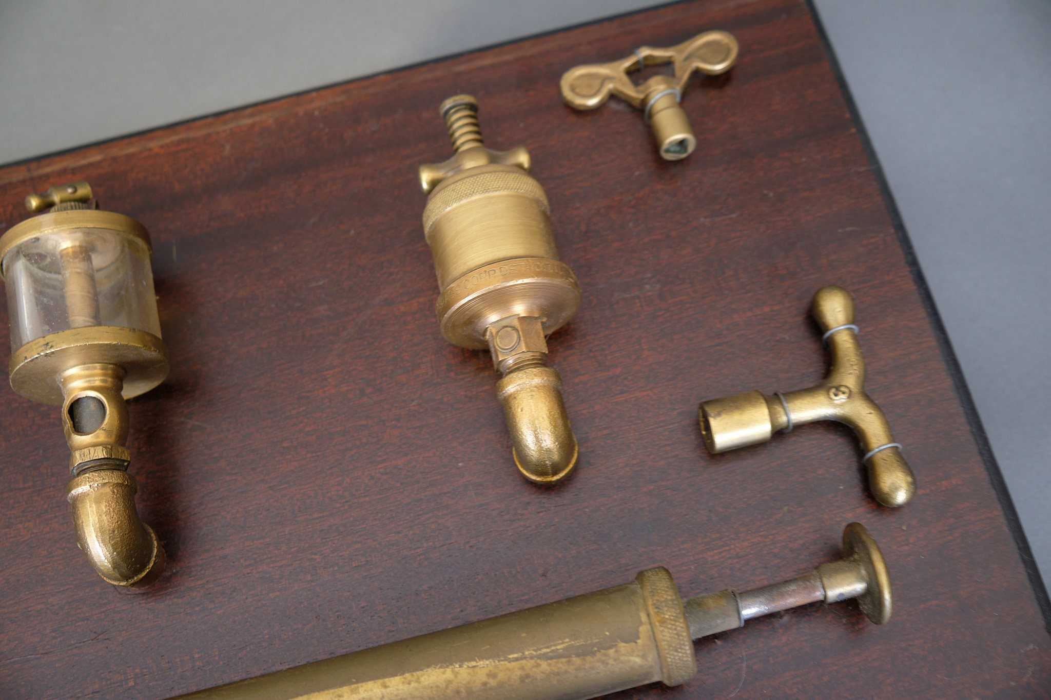 Antique Steam Engine Oilers & Valves Display Board | Industrial Art ...