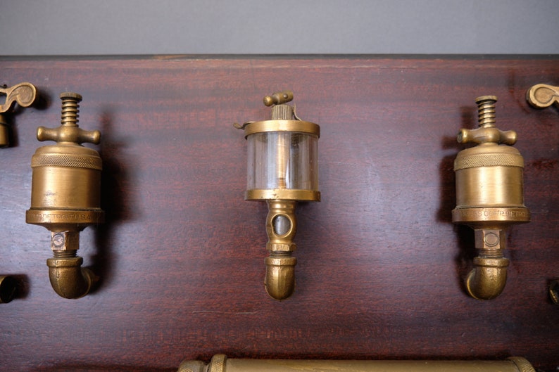 Antique Steam Engine Oilers & Valves Display Board | Industrial Art ...