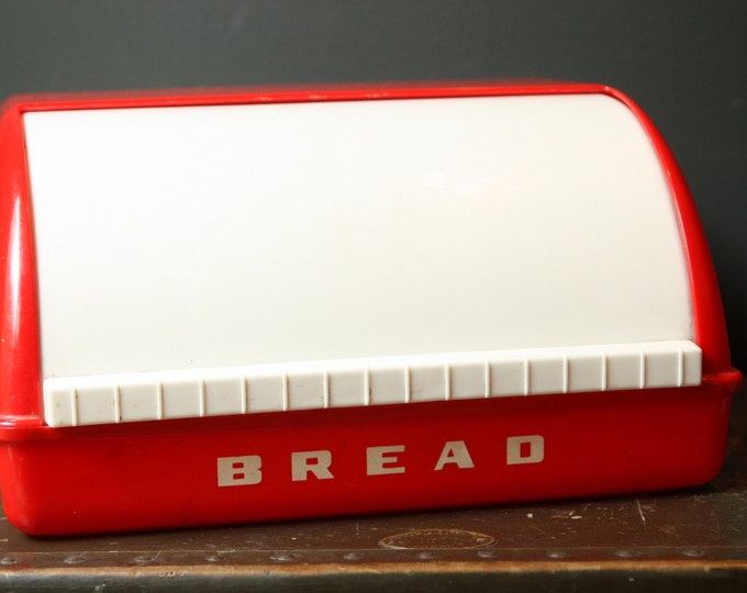 Vintage 1950s Red Bread Box - Etsy