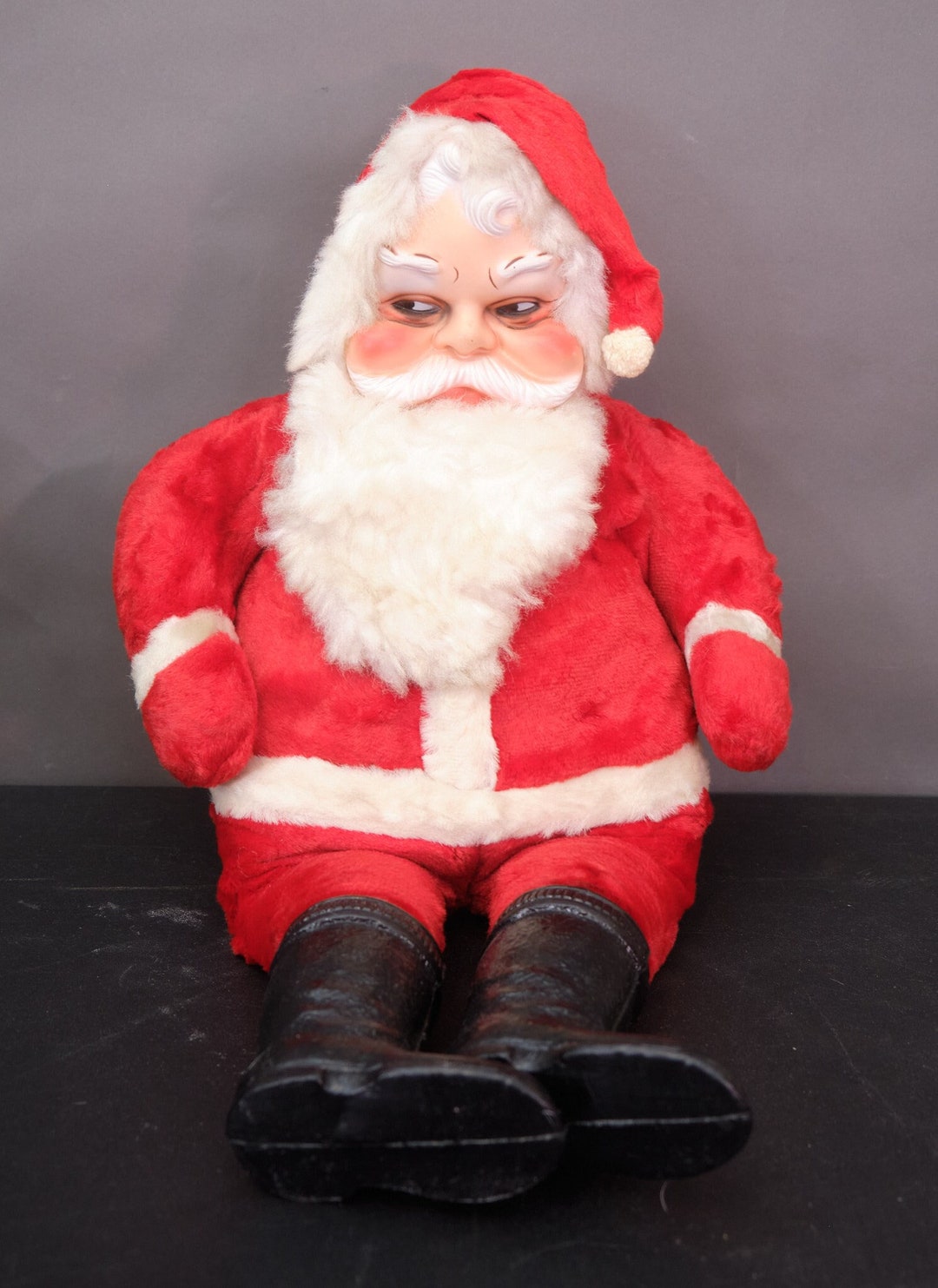 Vintage 1950s Rubber Face Santa Claus Large Plush Stuffed Doll - Etsy