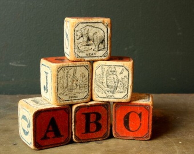 Vintage 1940s ABC Alphabet Blocks - Etsy