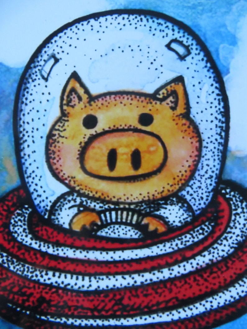 Space Hog Print of Original Painting by Kelly Green 5 X - Etsy