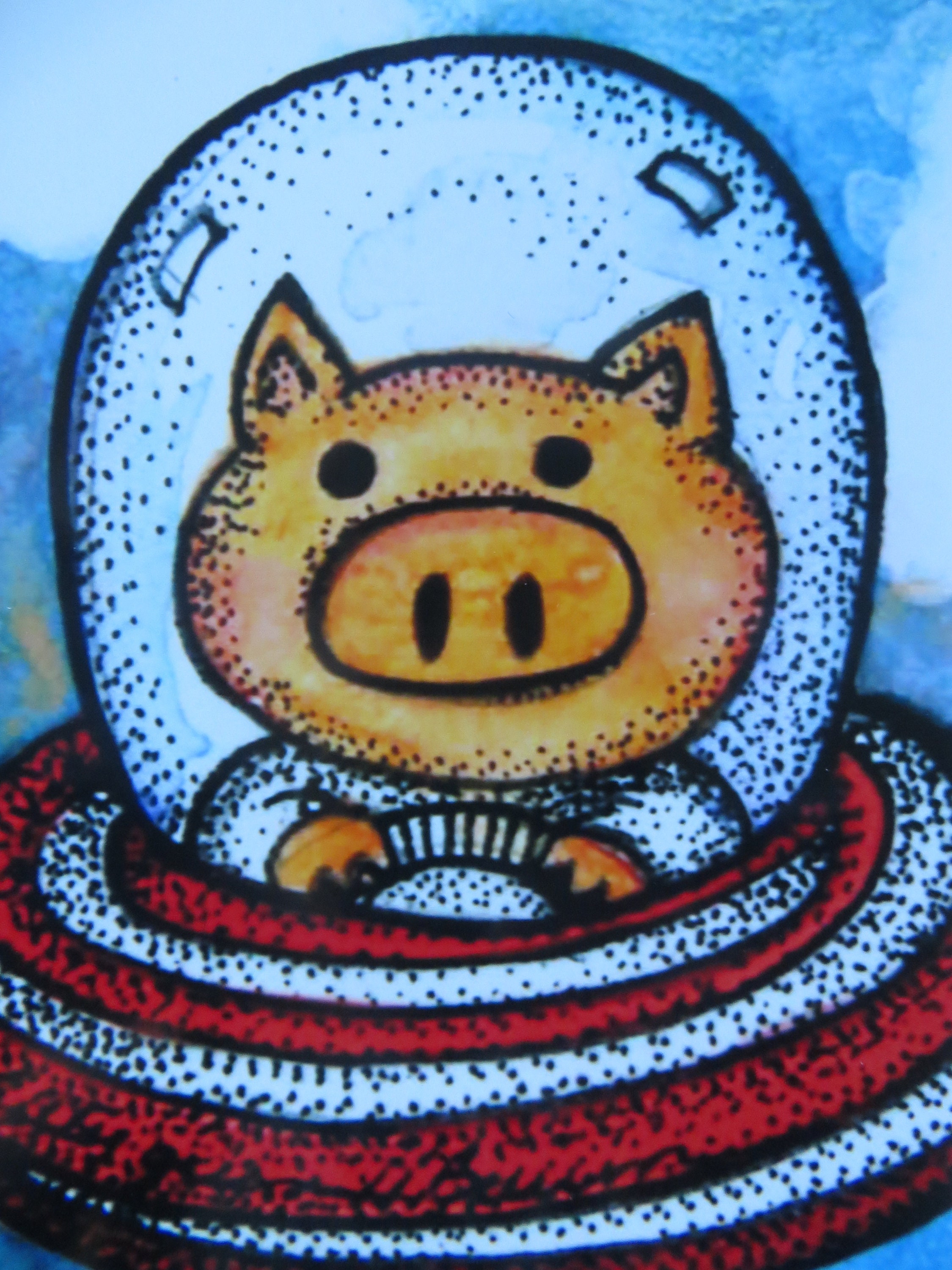 Space Hog Print of Original Painting by Kelly Green 5 X - Etsy