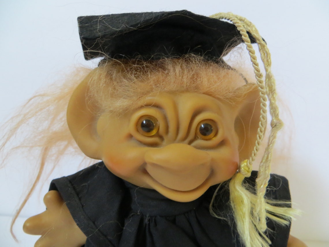 Vintage Uneeda Wishnik Graduate Troll Doll 1960s 5.5 60s | Etsy