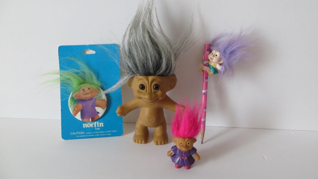 Vintage Troll Dolls Lot of 4 Retro Vintage 80s Trolls: Senior, Pencil ...
