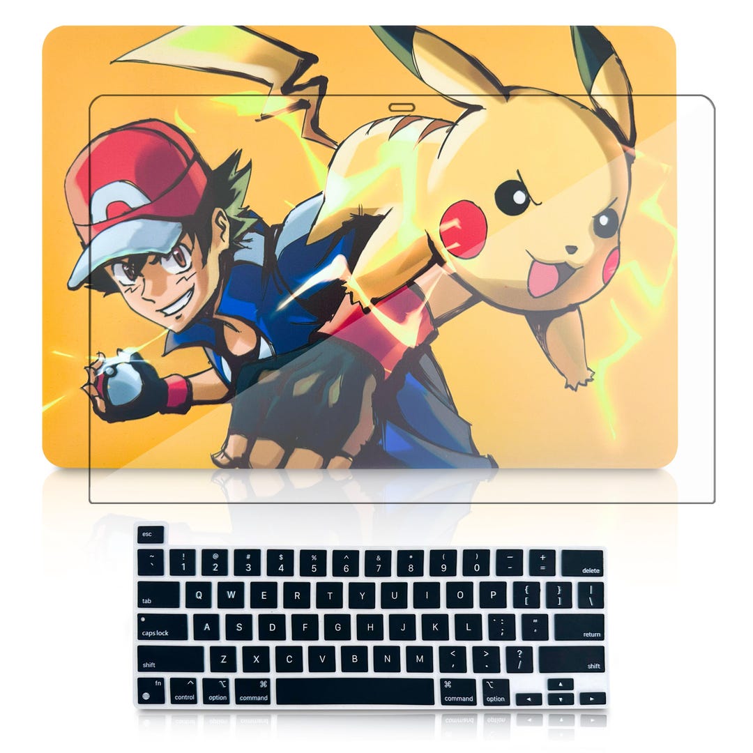 MacBook Pro 13 Inch Case | Custom Cartoon Design | Pokemon Pikachu - Etsy