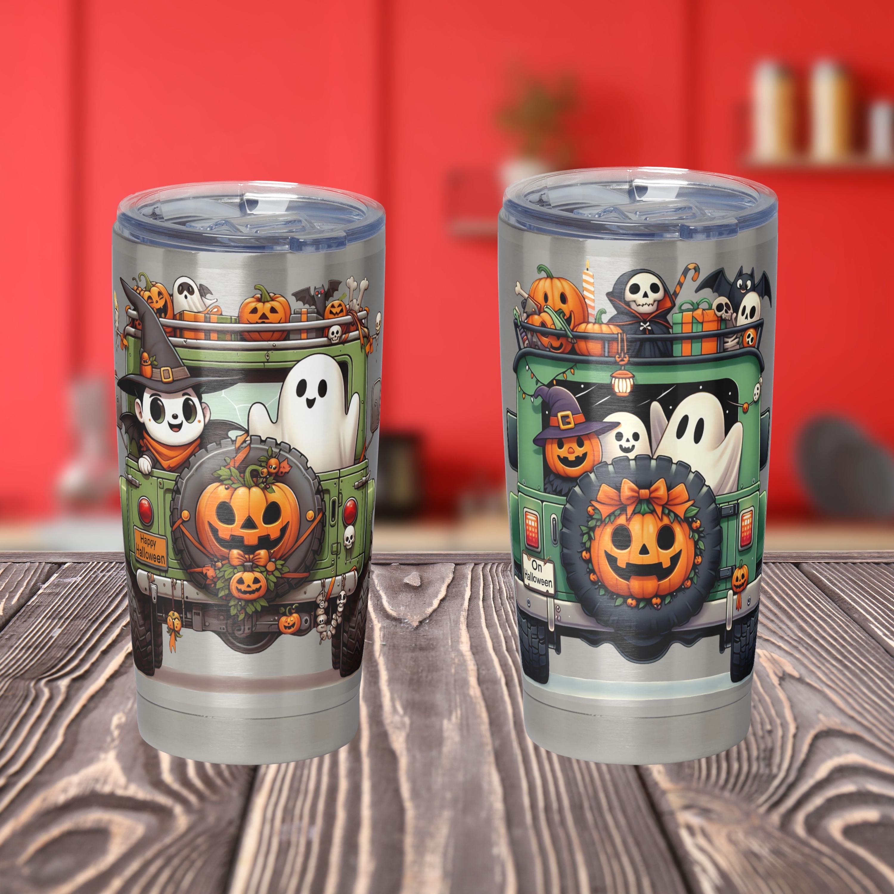 Halloween Jeep PNG: Ghost & Pumpkin Clipart, Fall Sublimation Design ...
