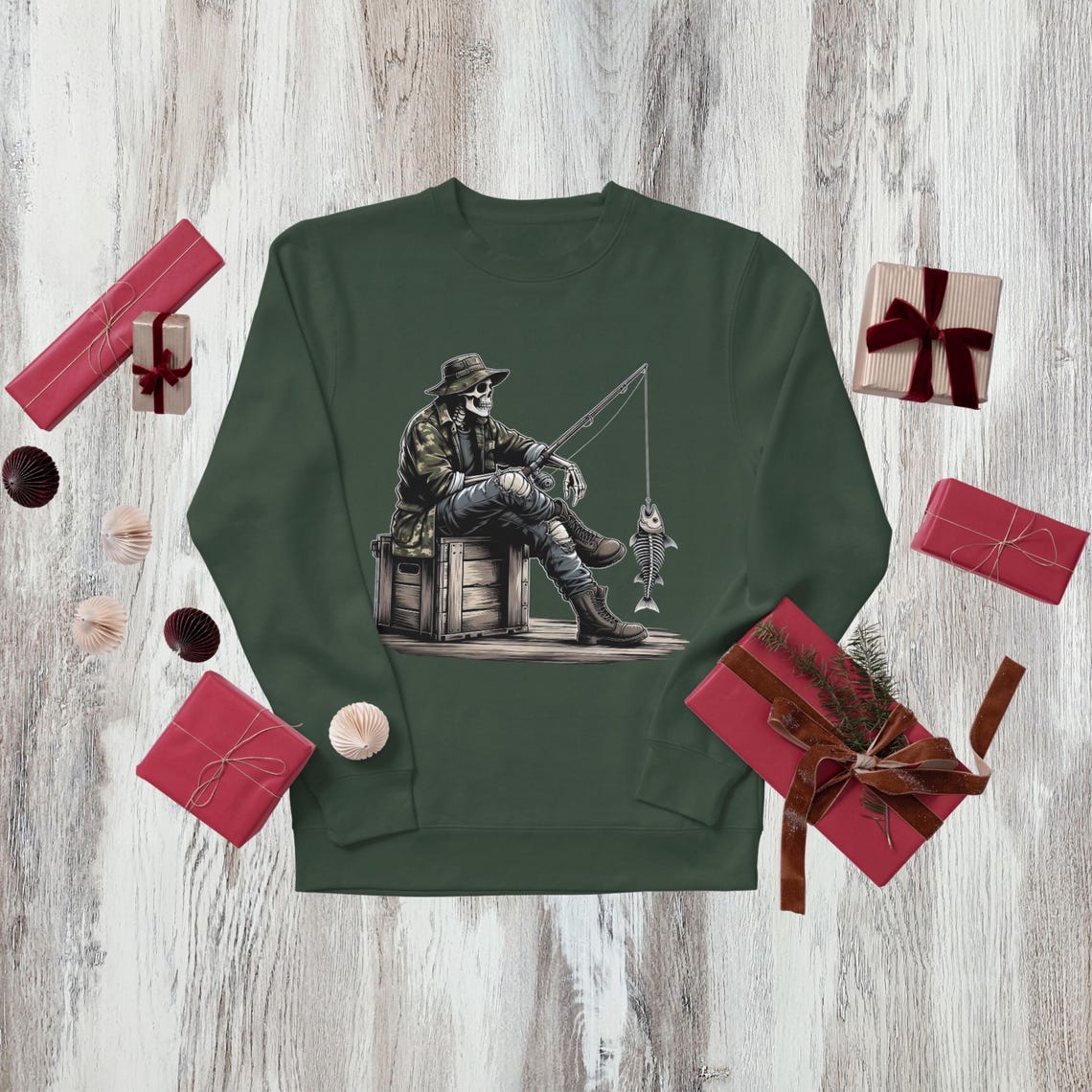 Skeleton Fisherman Digital Art – Unique Fishing Skull PNG - Etsy