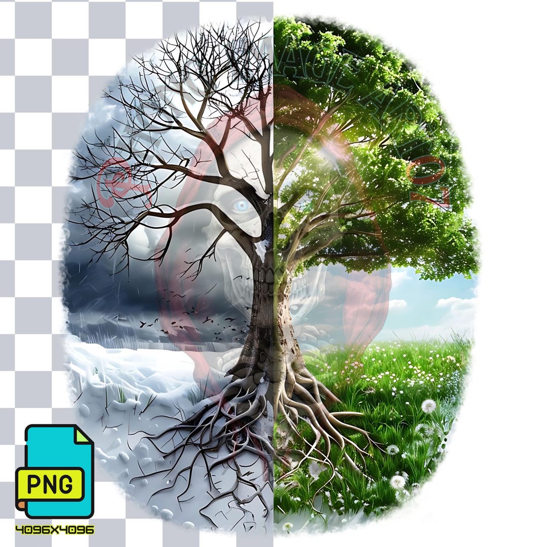 Seasons of Life – A Symbolic Tree of Change PNG - Etsy