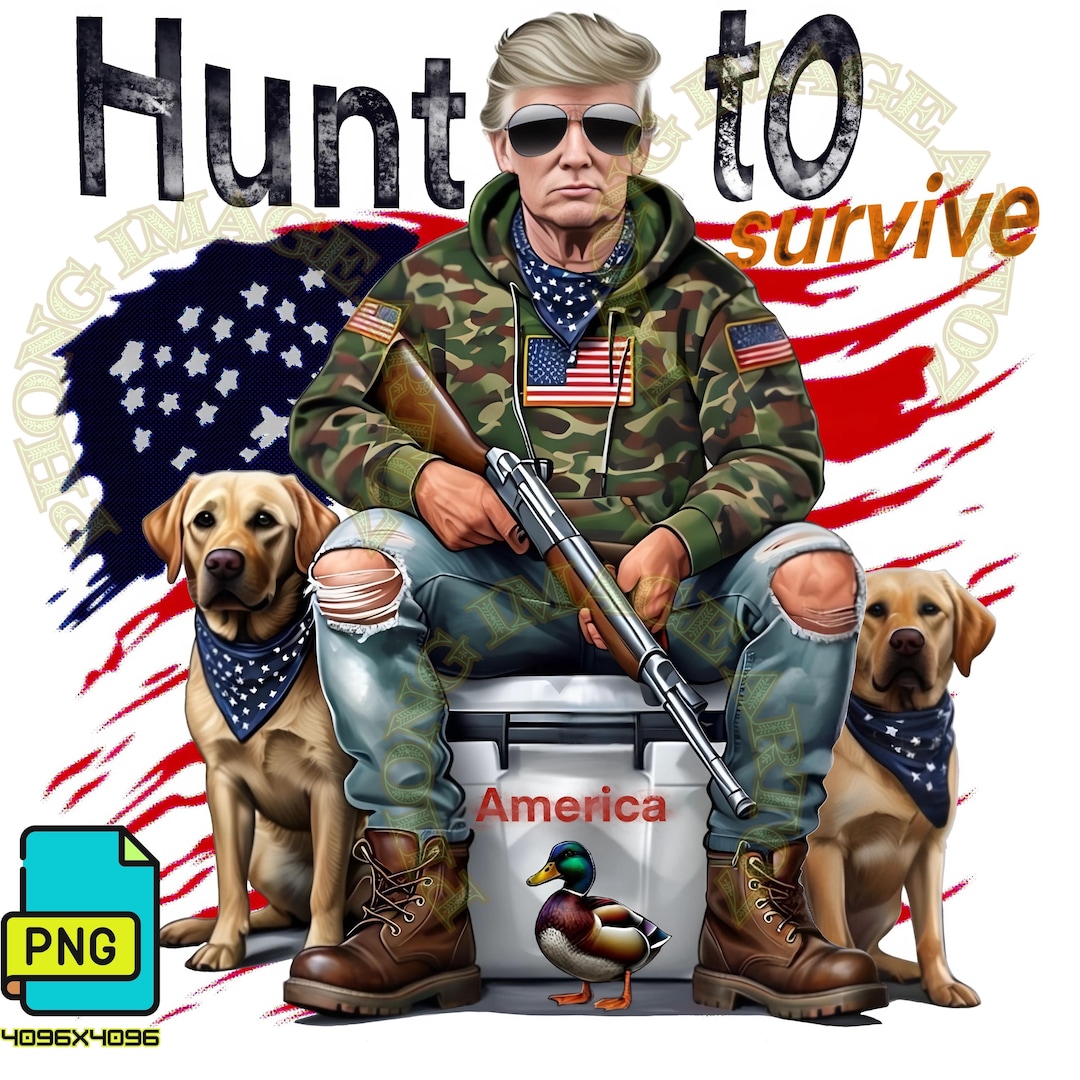 Trump Png |hunt to Survive Digital Art | Patriotic Hunting Scene ...