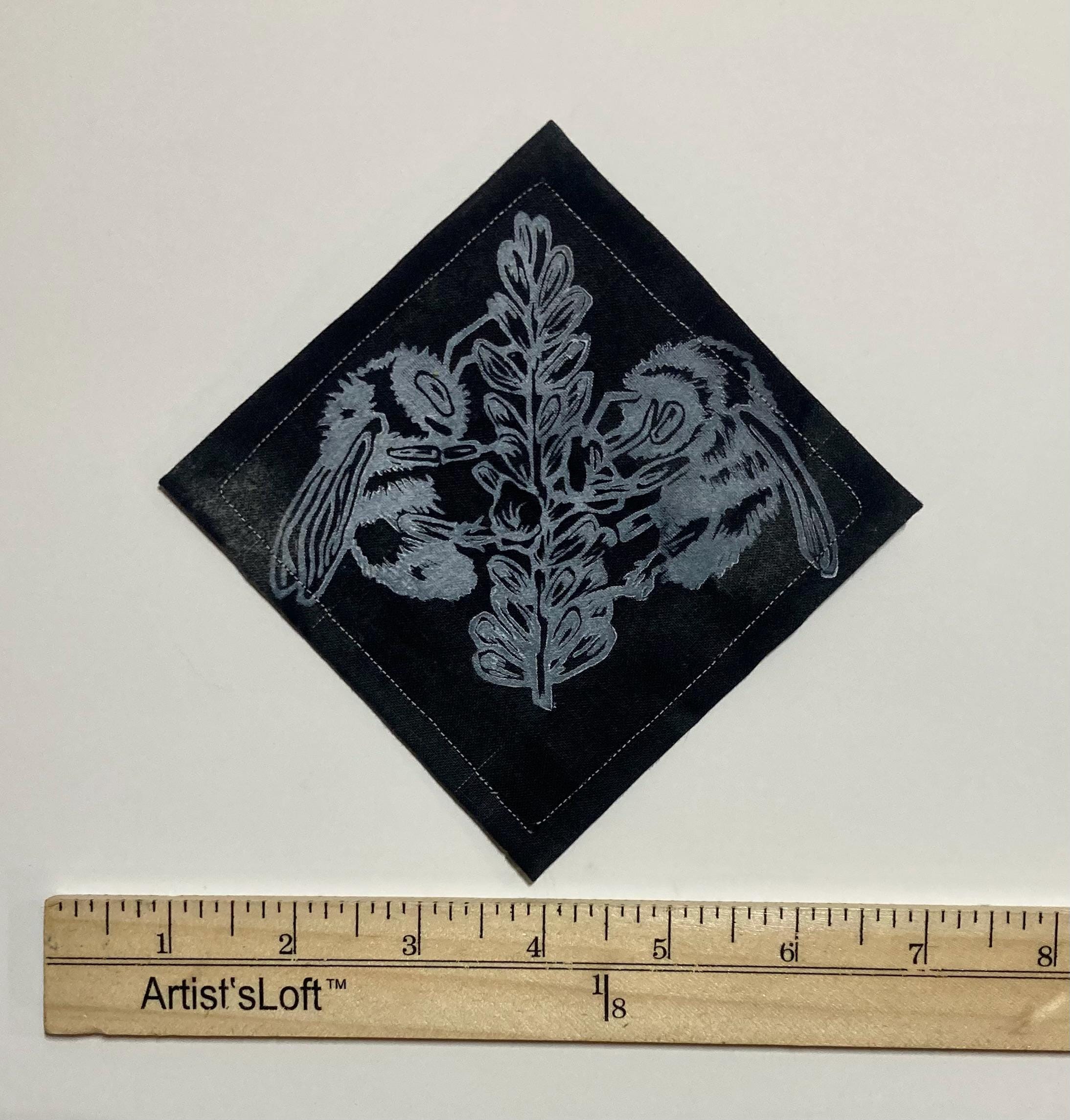 Handmade Printed Linocut Patch Bumble Bees - Etsy