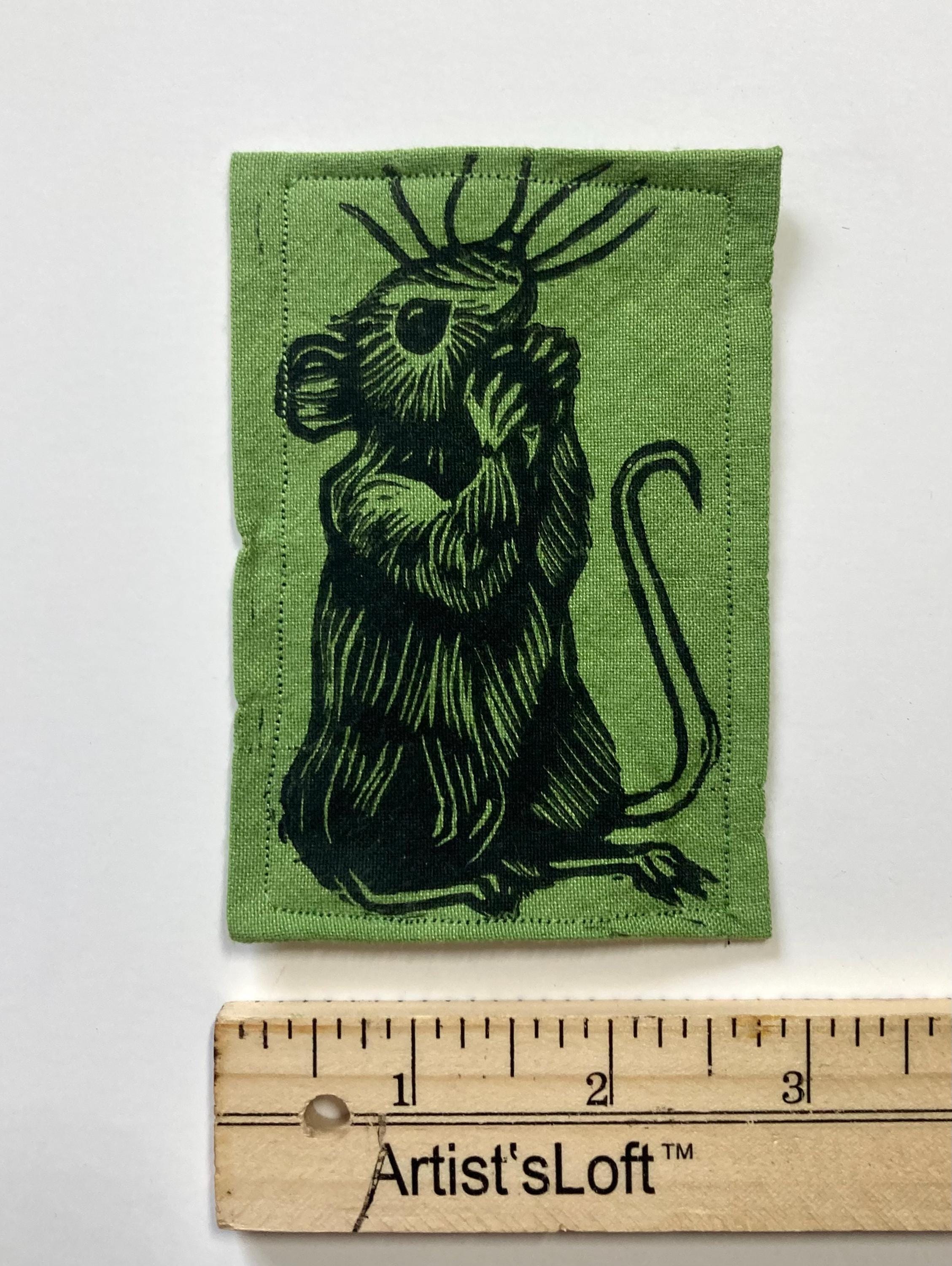 Handmade Linocut Patch - Field Mouse - Etsy