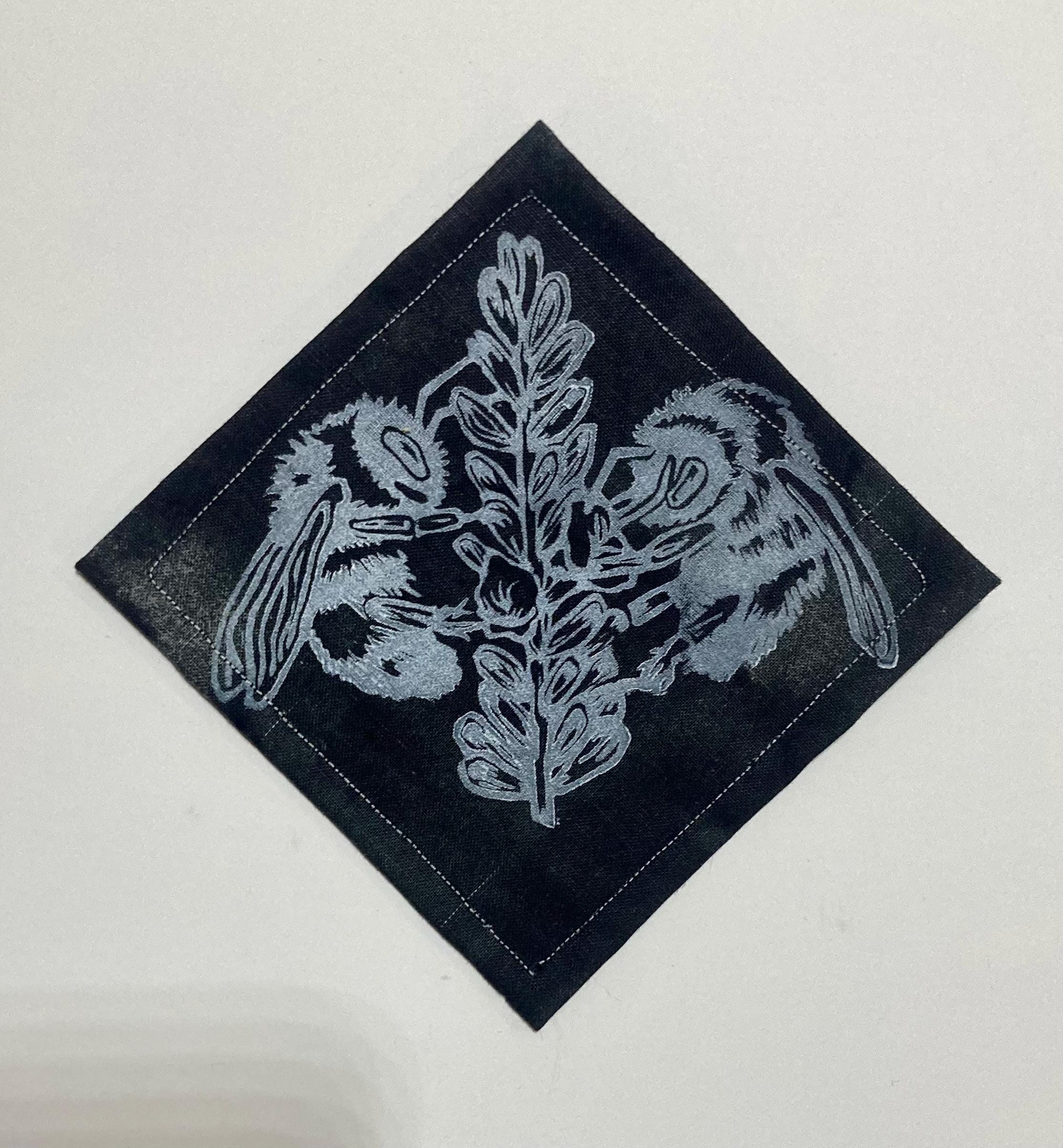 Handmade Printed Linocut Patch Bumble Bees - Etsy