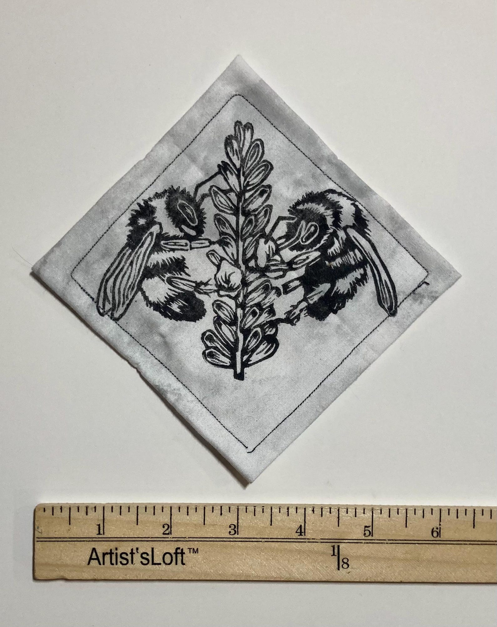 Handmade Printed Linocut Patch Bumble Bees - Etsy