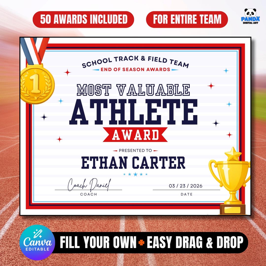 Track and Field Award Certificates | Editable Youth Team Awards Bundle ...