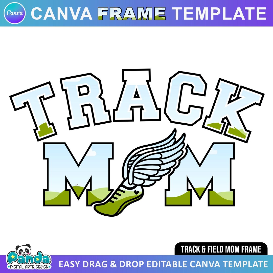 Track Mom PNG Designs Editable in Canva, Track and Field Canva Frames ...