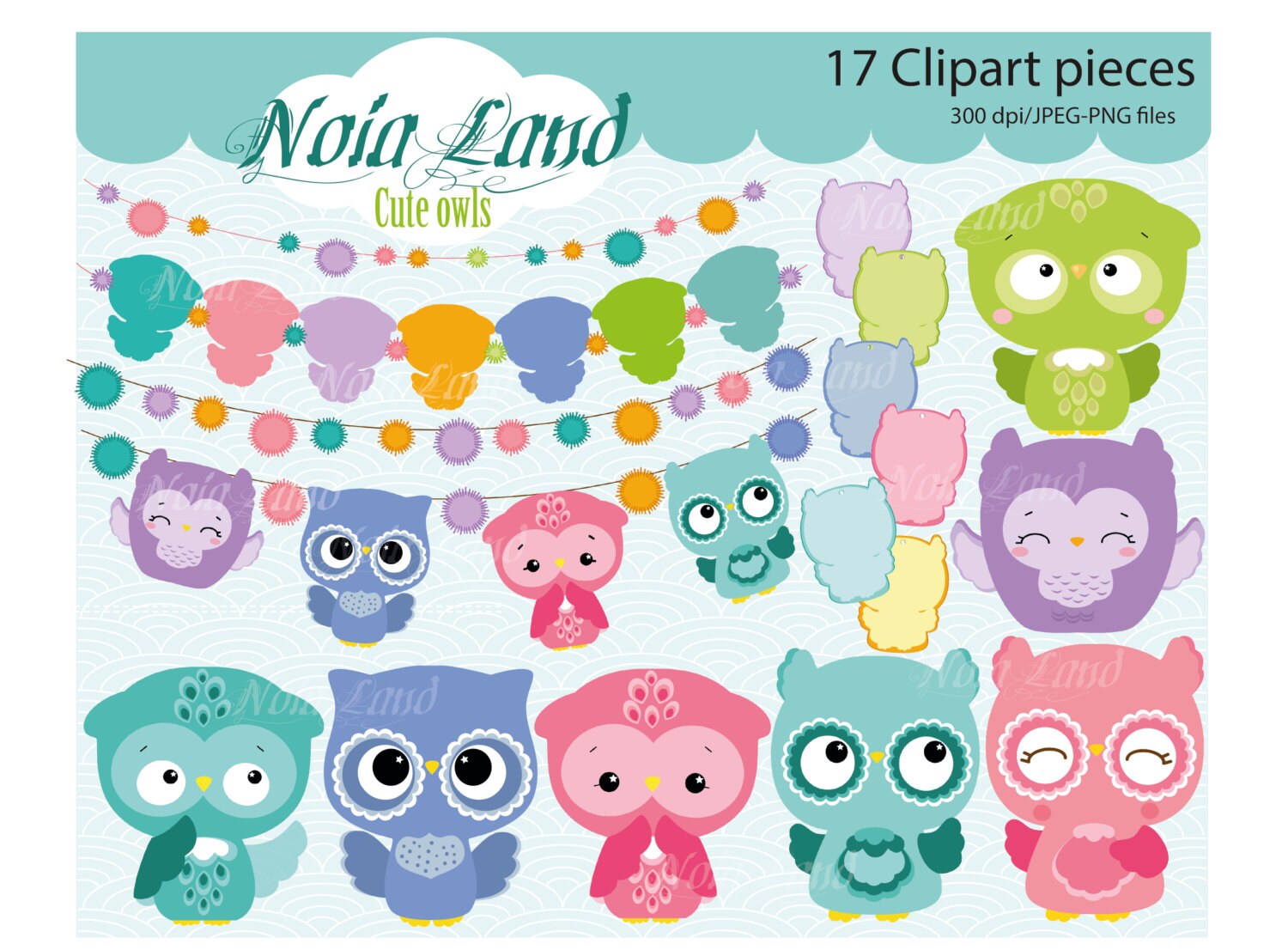 Cute Owls Clip Art Digital Clip Art Owls Personal and Small - Etsy