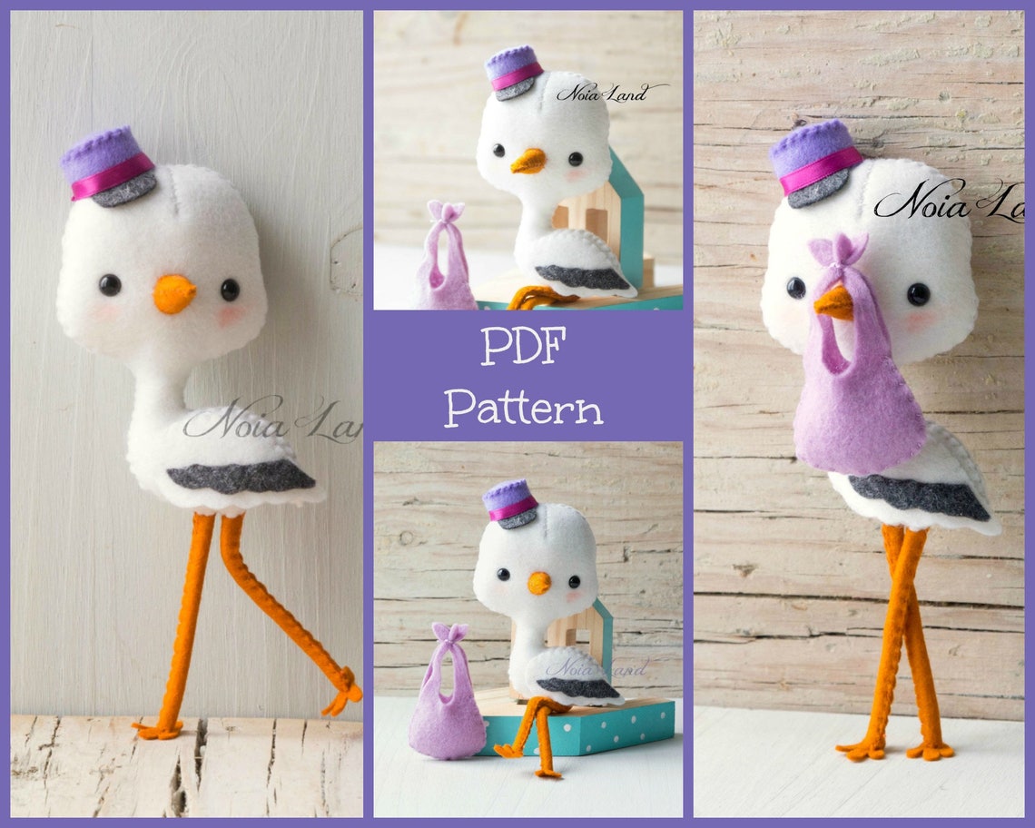 Cute Stork PDF Pattern | Etsy