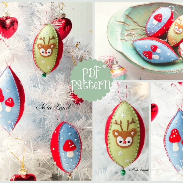 Felt Christmas Ornament Patterns - Etsy
