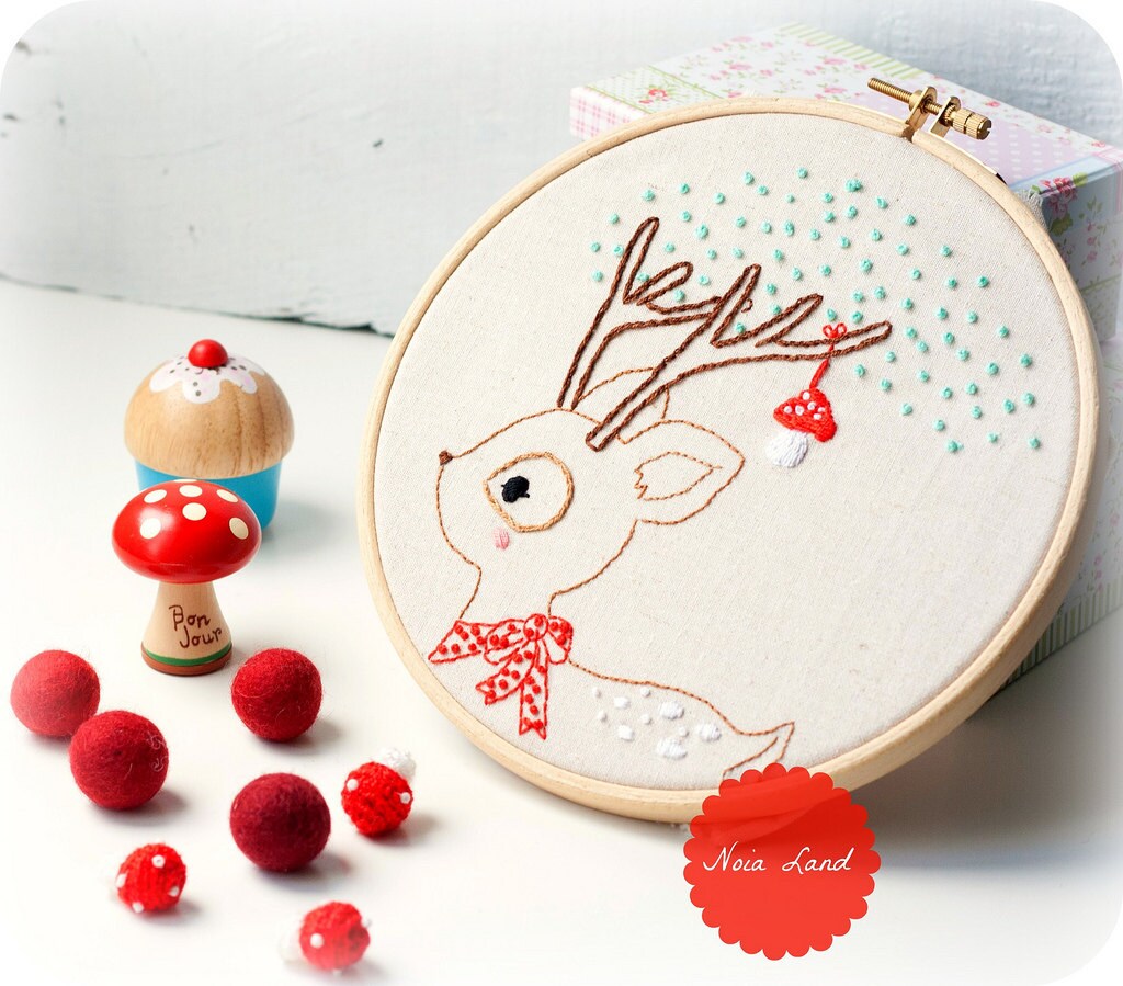 PDF. Hand Embroidery Pattern. Deer Bird and Bunny. - Etsy