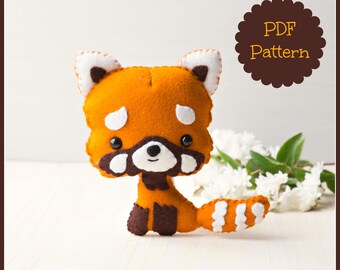 PDF PATTERN: Red Panda. Felt Red Panda Pattern. Felt Cute Animal ...