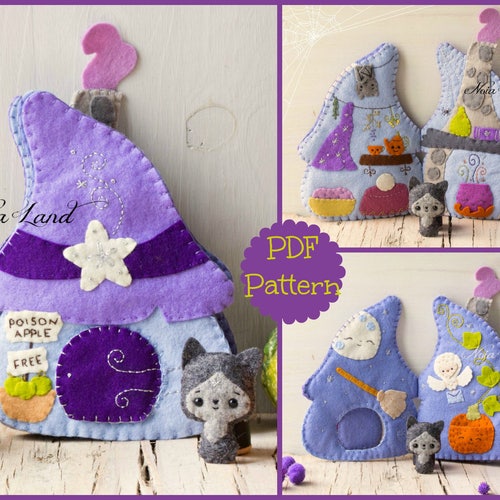 Halloween Haunted House Pattern Felt Pattern Halloween | Etsy