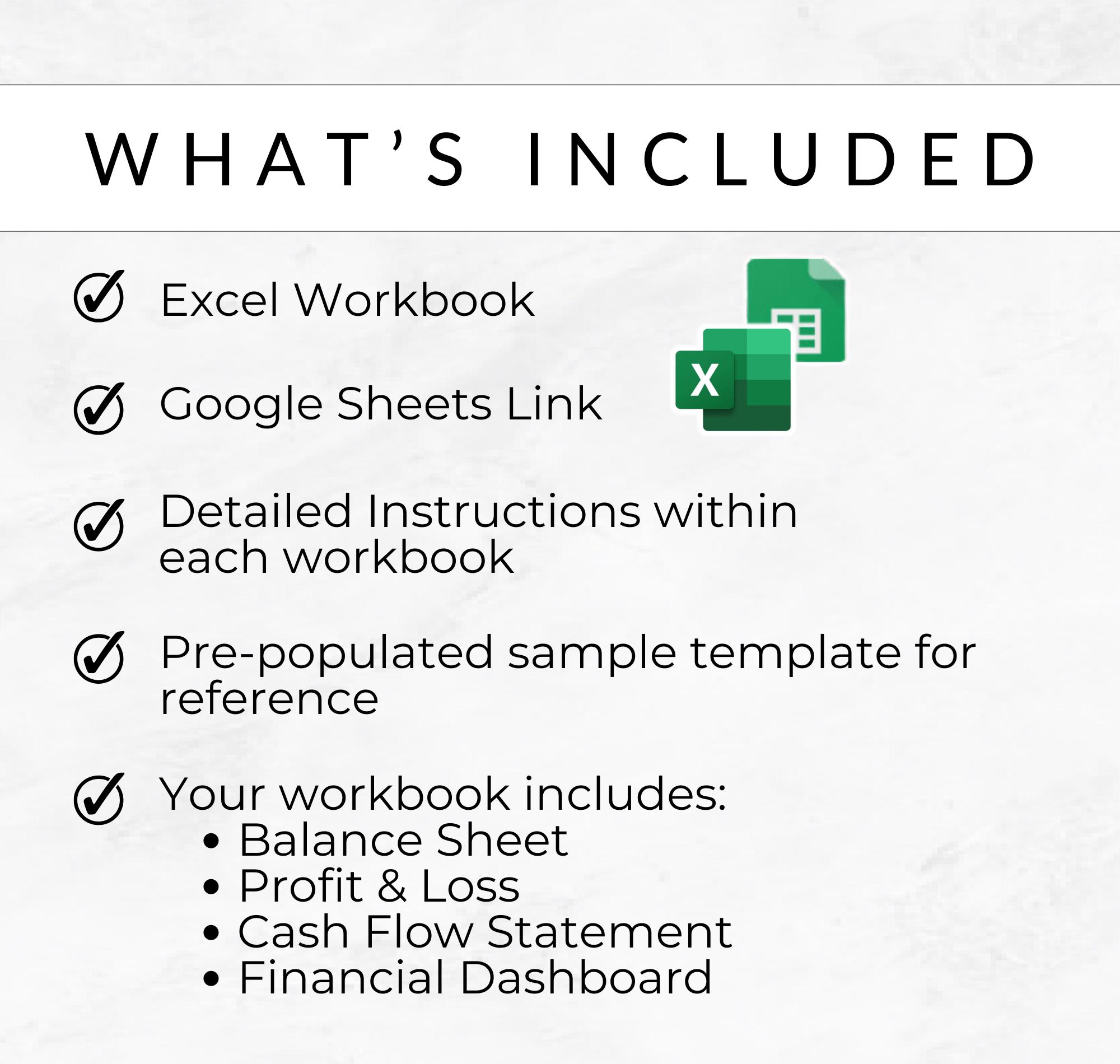 Simple Financial Statements Bundle | Balance Sheet, Profit & Loss and ...