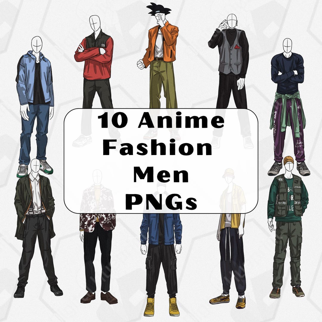 10 Anime Fashion Male Mannequins Pngs Hand Drawn Modern Fashion ...