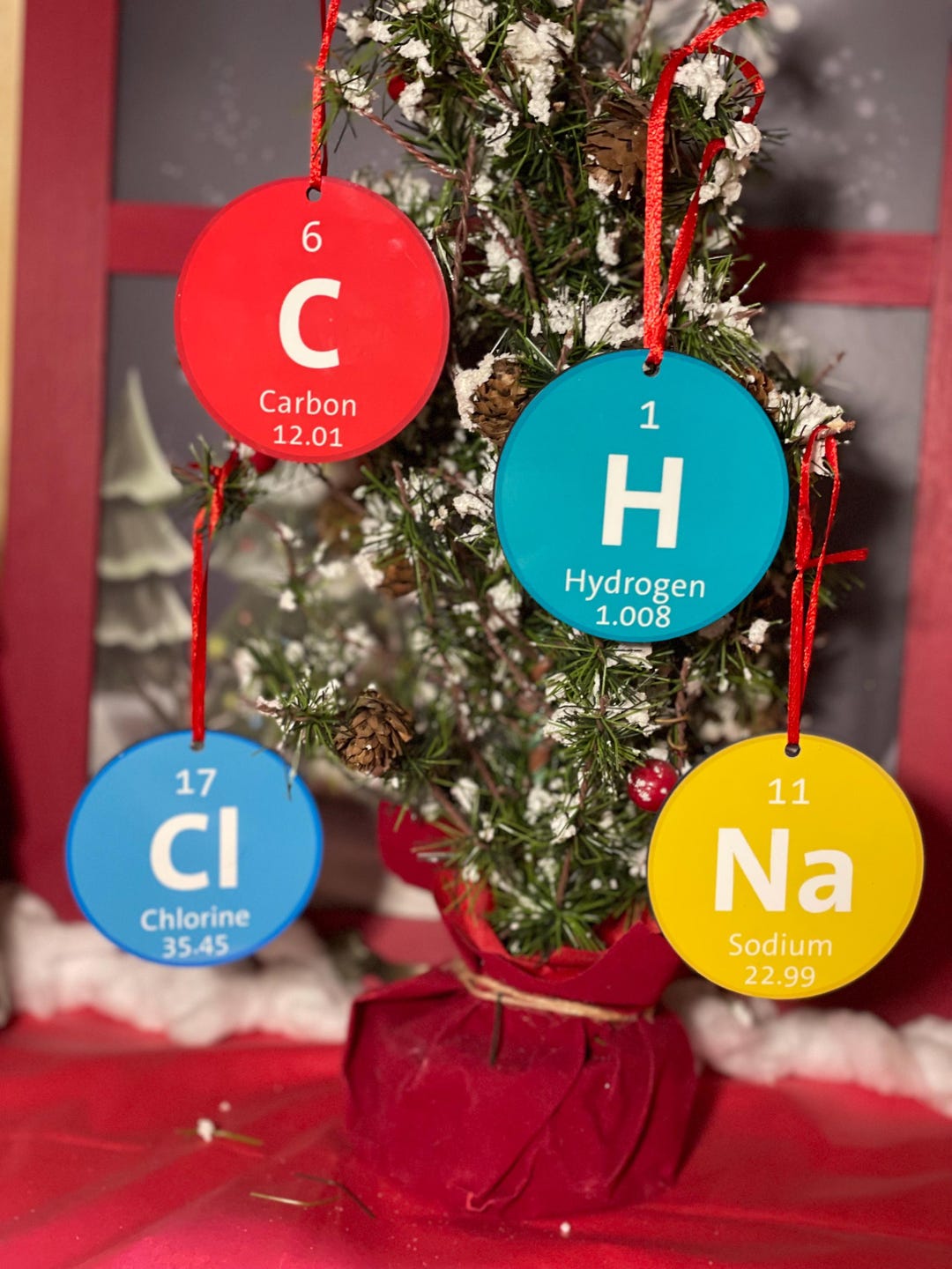 Periodic Table Element Ornament Customizable MDF Science Decor each ...