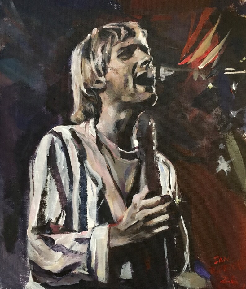 Original Painting of Kurt Cobain, Nirvana in Bloom - Etsy