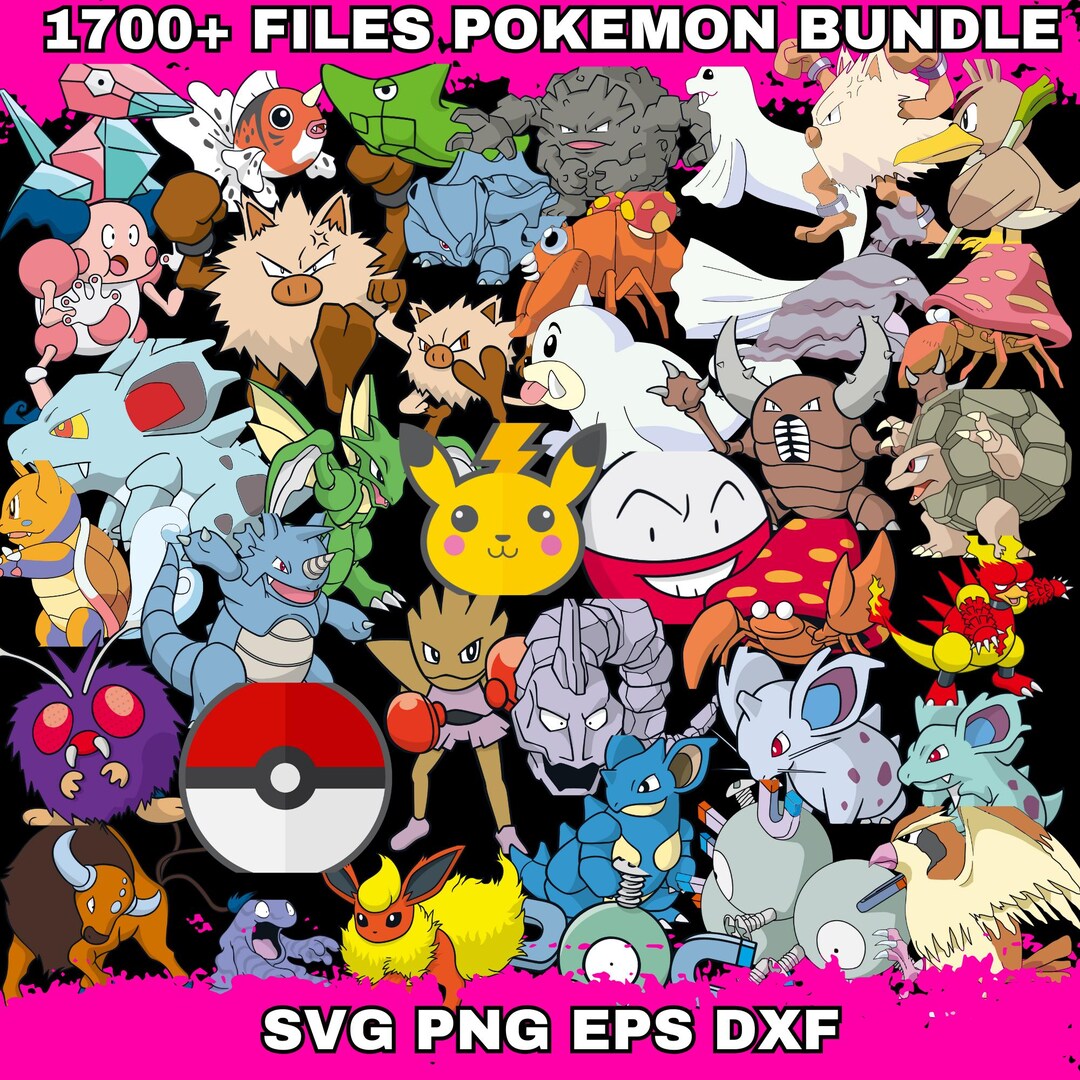 Pokemon Svg, Pokemon Bundle, Pokemon Clipart, Pokemon Png, Pikachu Svg ...