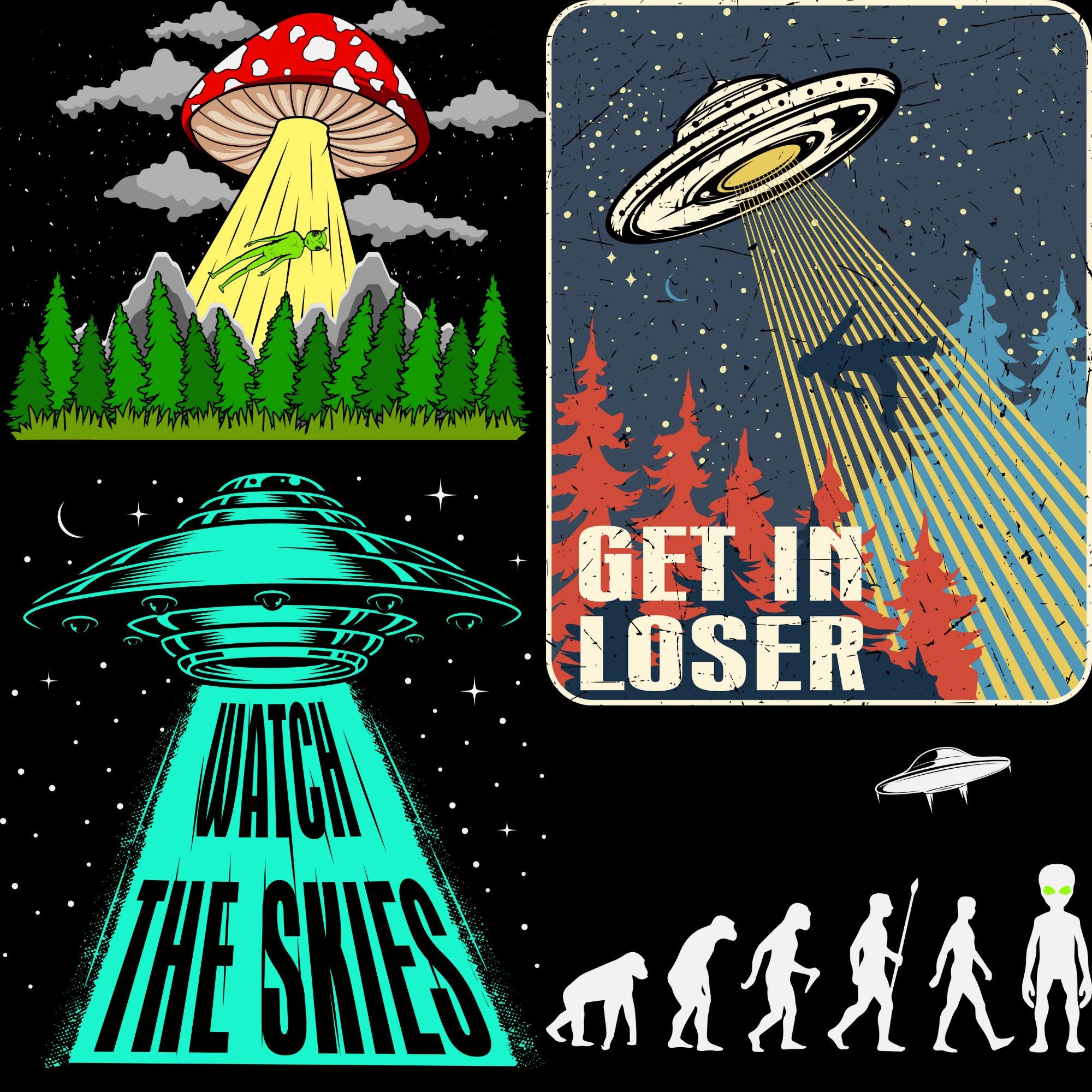 UFO Svg Bundle, Flying Saucer, UFO Clipart, UFO Vector, Alien Space ...