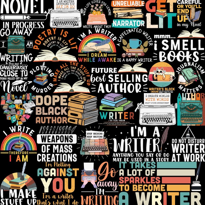 Writer SVG Bundle Inspirational Quotes & Writing Designs Author ...