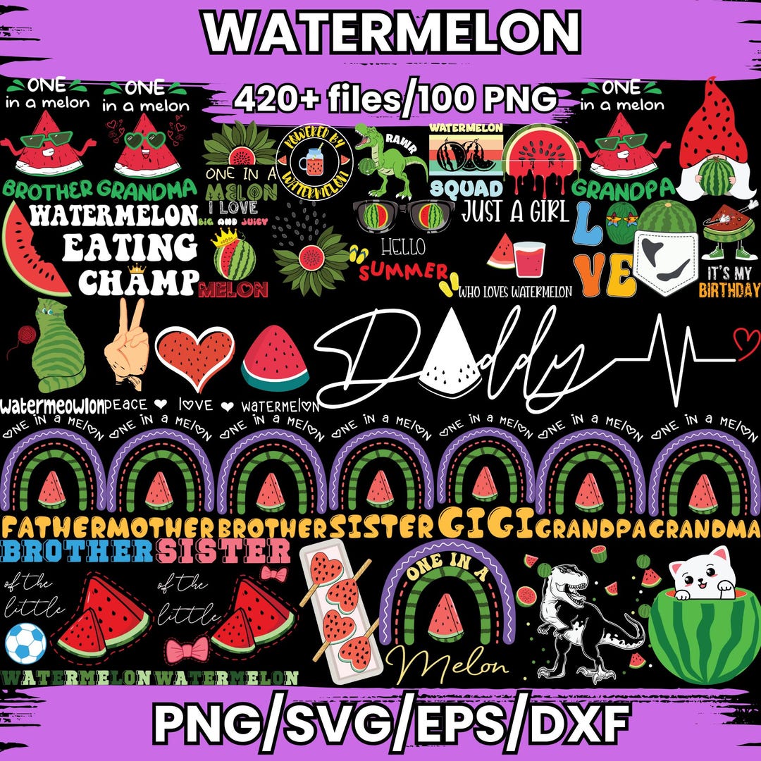 Watermelon SVG Bundle, Watermelon Slice SVG, Watermelon Png, Watermelon ...