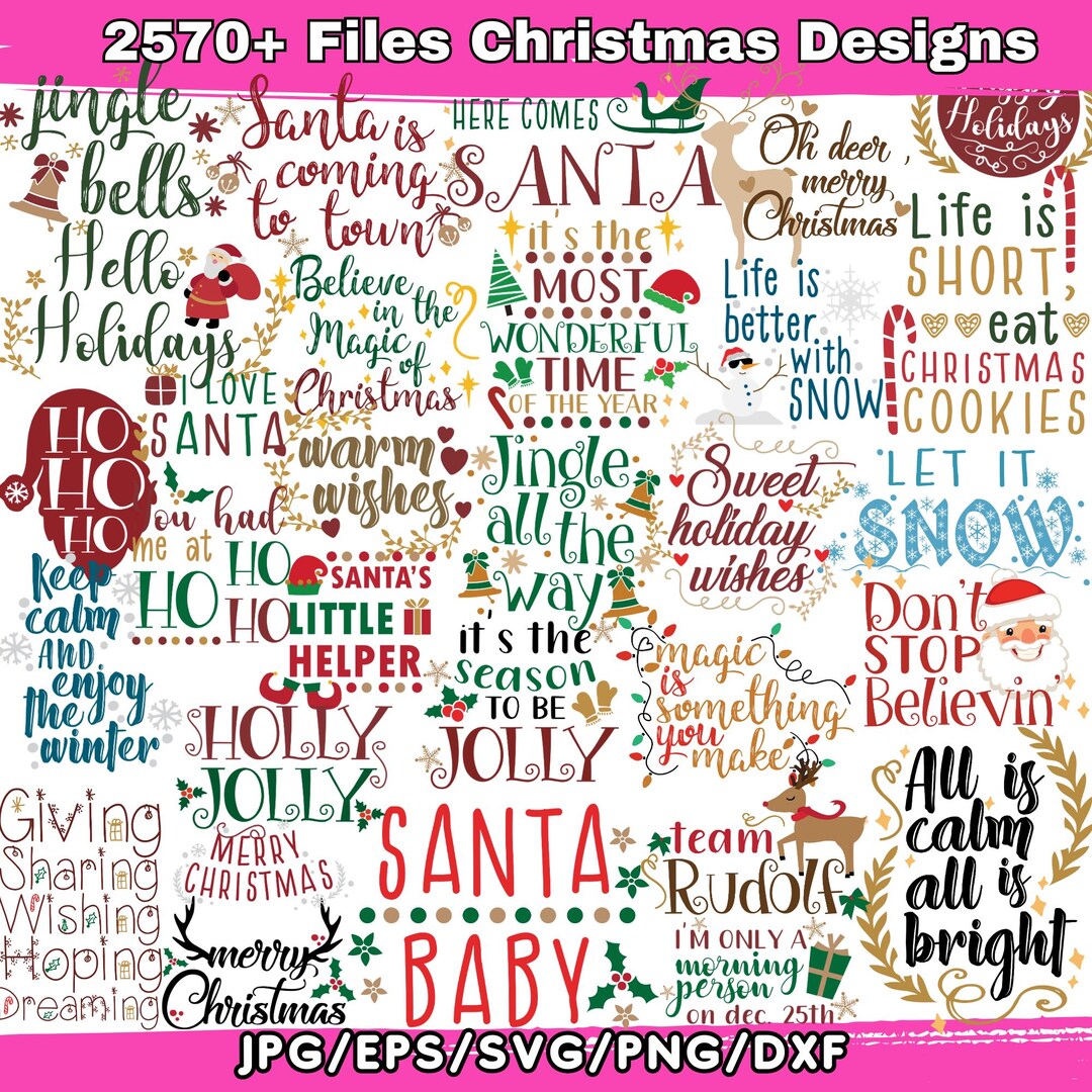 Merry Christmas SVG Bundle, Christmas SVG, Merry Christmas Saying SVG ...